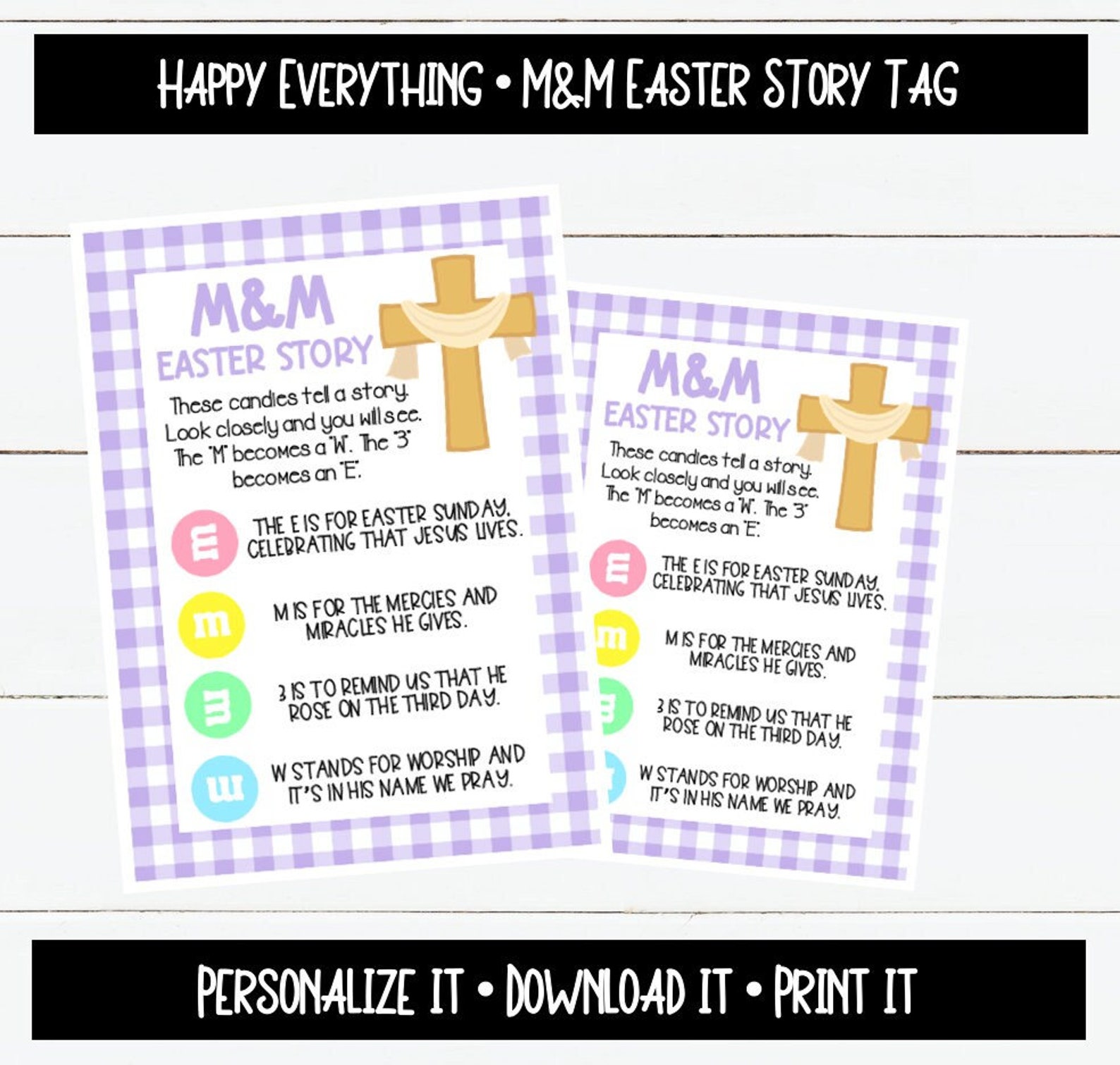 M&M Easter Story Tag - Etsy