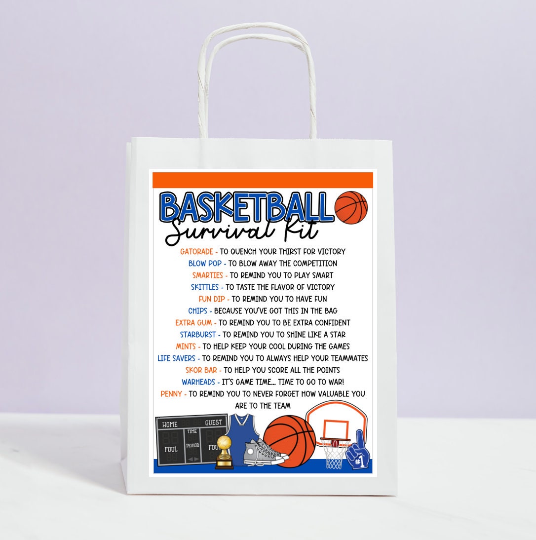 Basketball Survival Kit Printable, Digital Download NOT EDITABLE - Etsy
