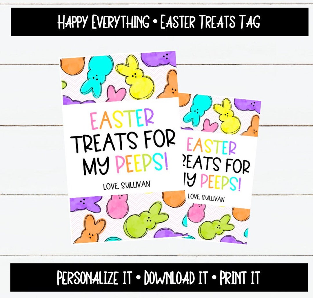 Easter Treats for My Peeps Printable Tags - Etsy