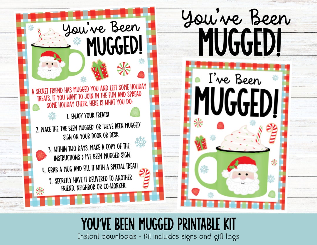 You've Been Mugged Printable Kit, Instant Digital Download - Etsy