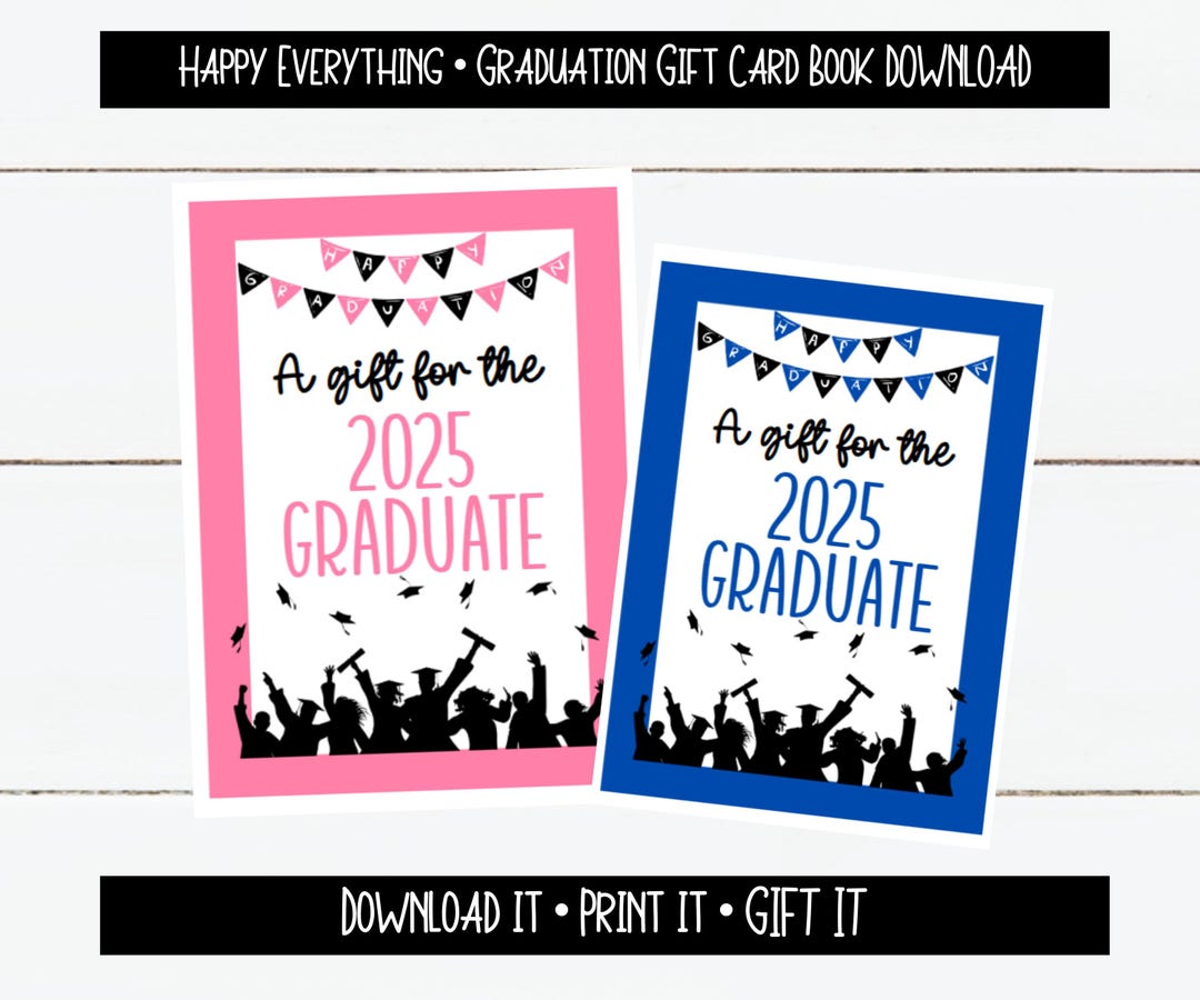 UPDATED for 2025 - Graduation Gift Card Book, Instant Digital Download ...