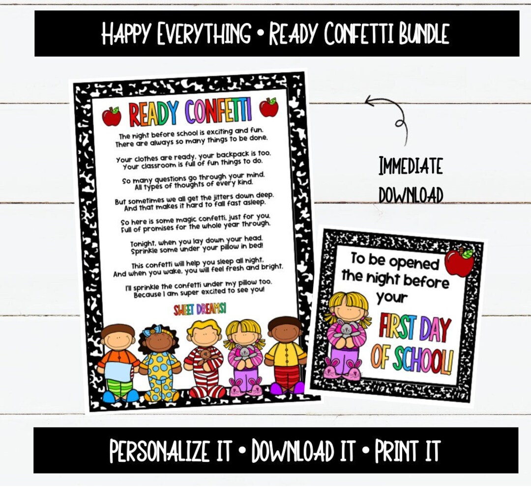 Ready Confetti Bundle, Poems and Tags - Etsy