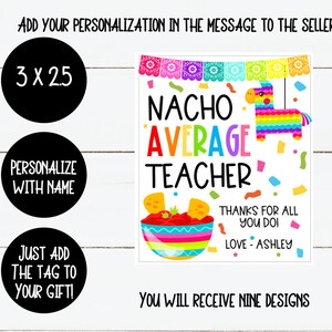 Nacho Average Teacher Tag - Etsy