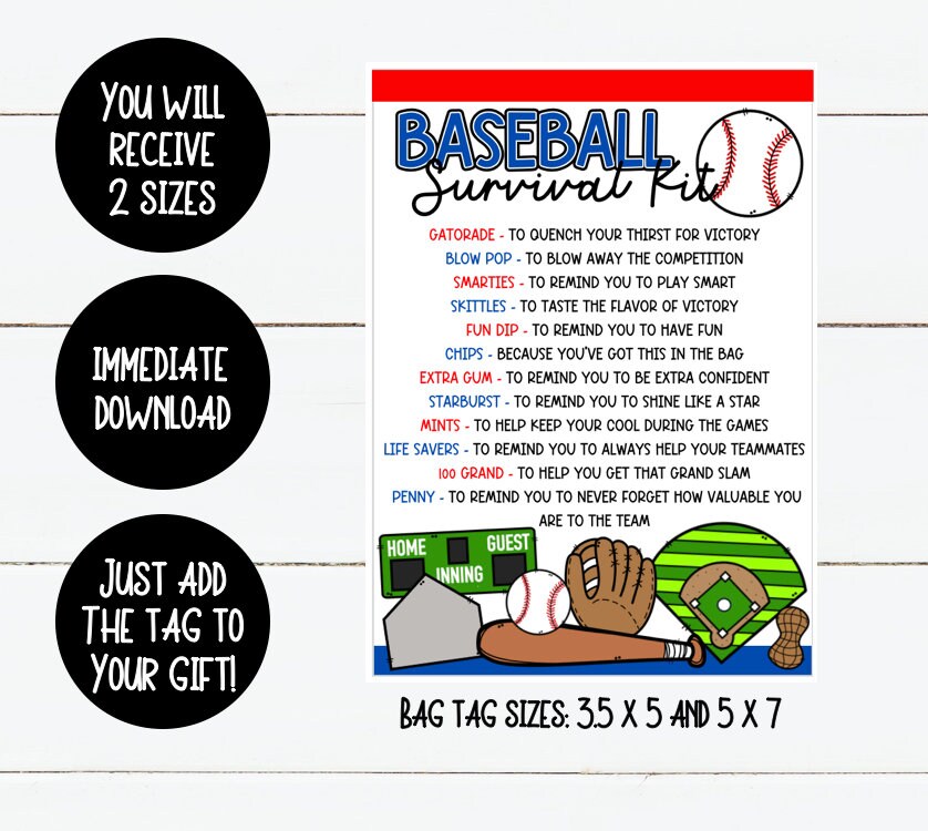 NOT EDITABLE Baseball Survival Kit Printable, Digital Download - Etsy