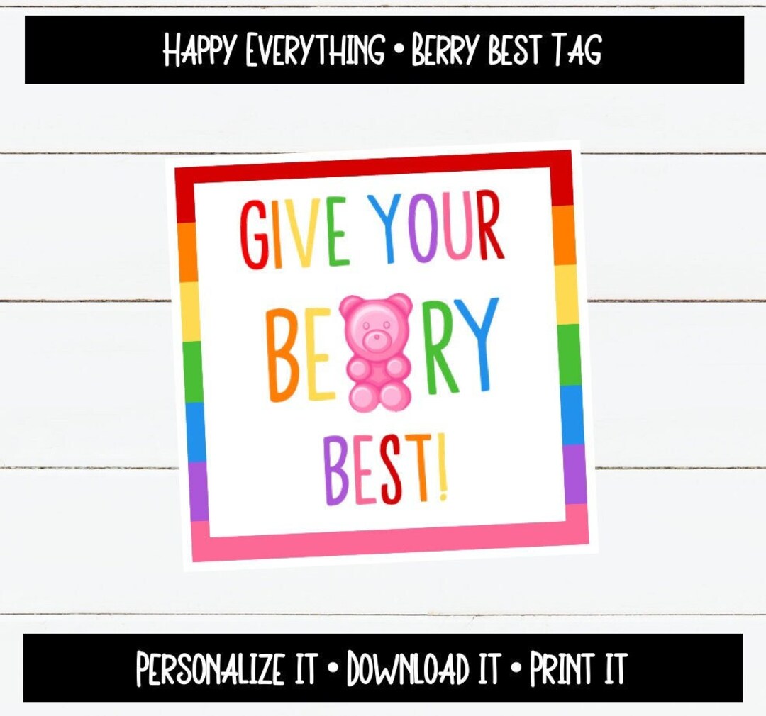 Give Your Beary Best Tags - Etsy