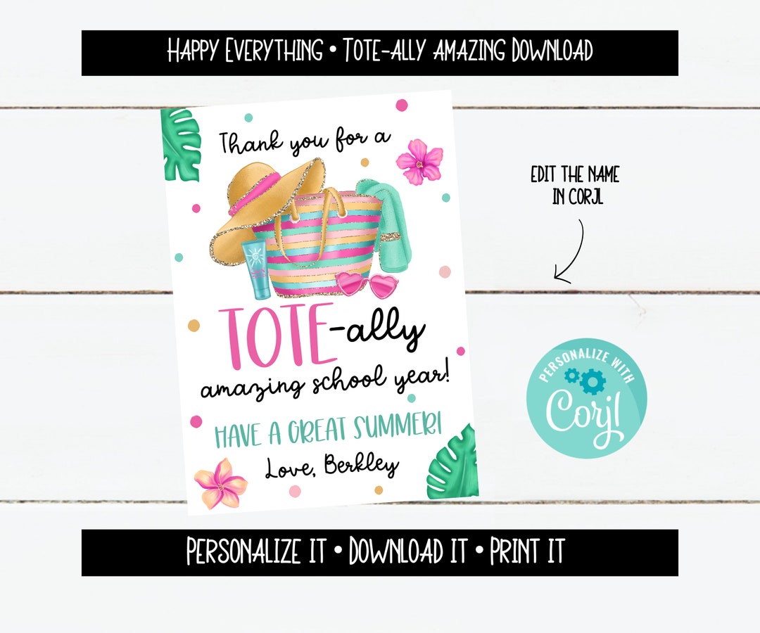 EDITABLE Tote-ally Amazing Year Tag Download - Etsy
