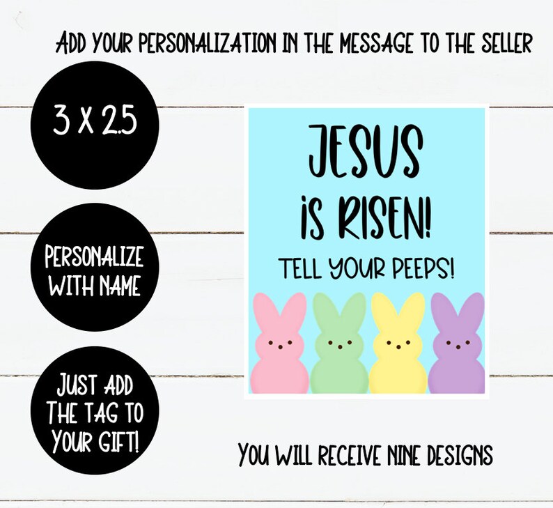 Jesus is Risen Peeps Tag - Etsy