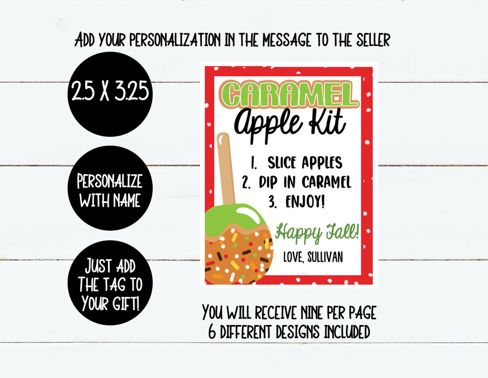 Caramel Apple Kit Tags - Etsy