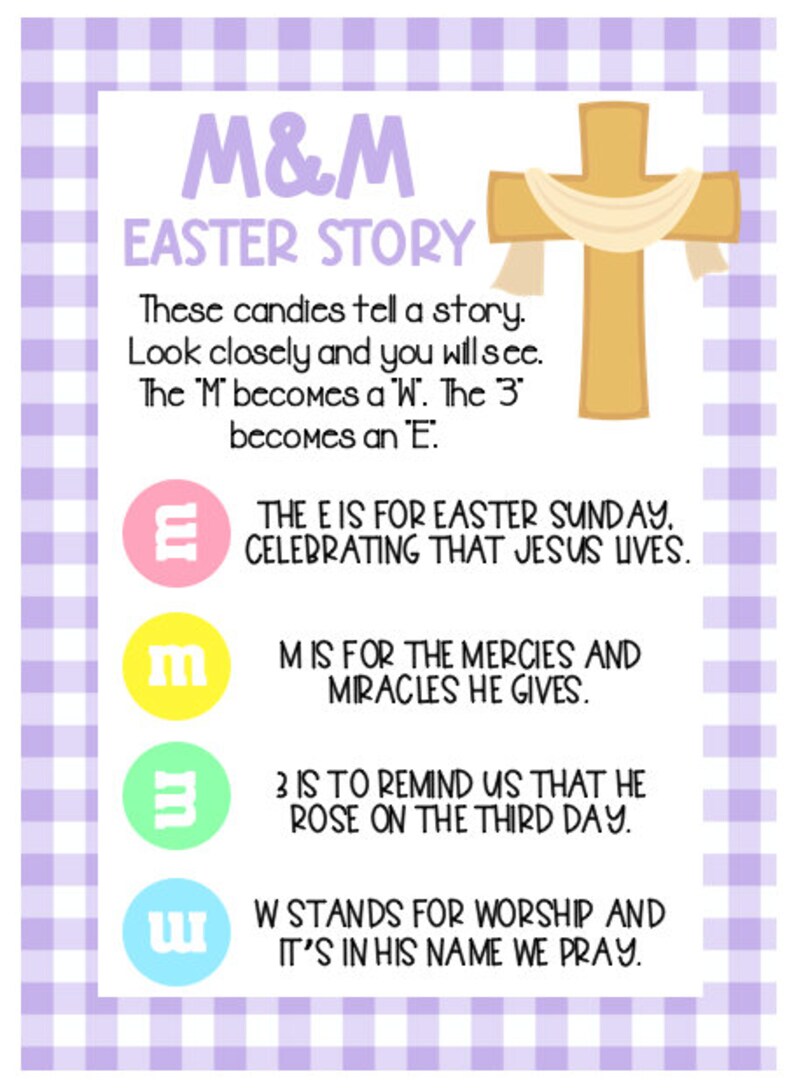 M&M Easter Story Tag - Etsy