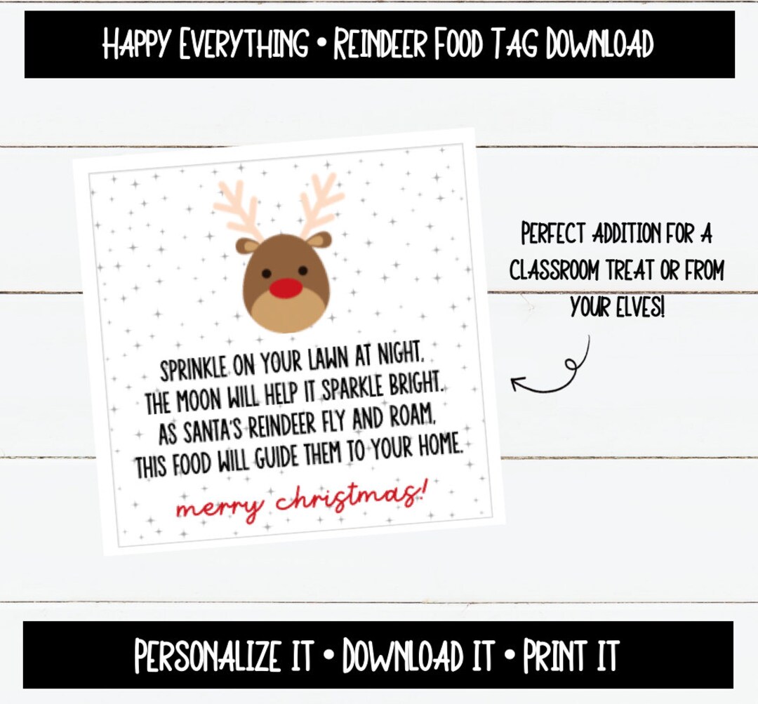 Reindeer Food Tags - Etsy