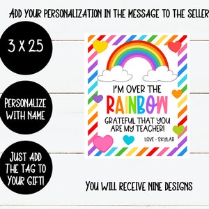 Over the Rainbow Grateful Teacher Tag - Etsy