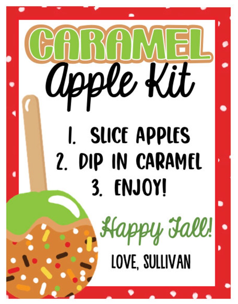 Caramel Apple Kit Tags - Etsy