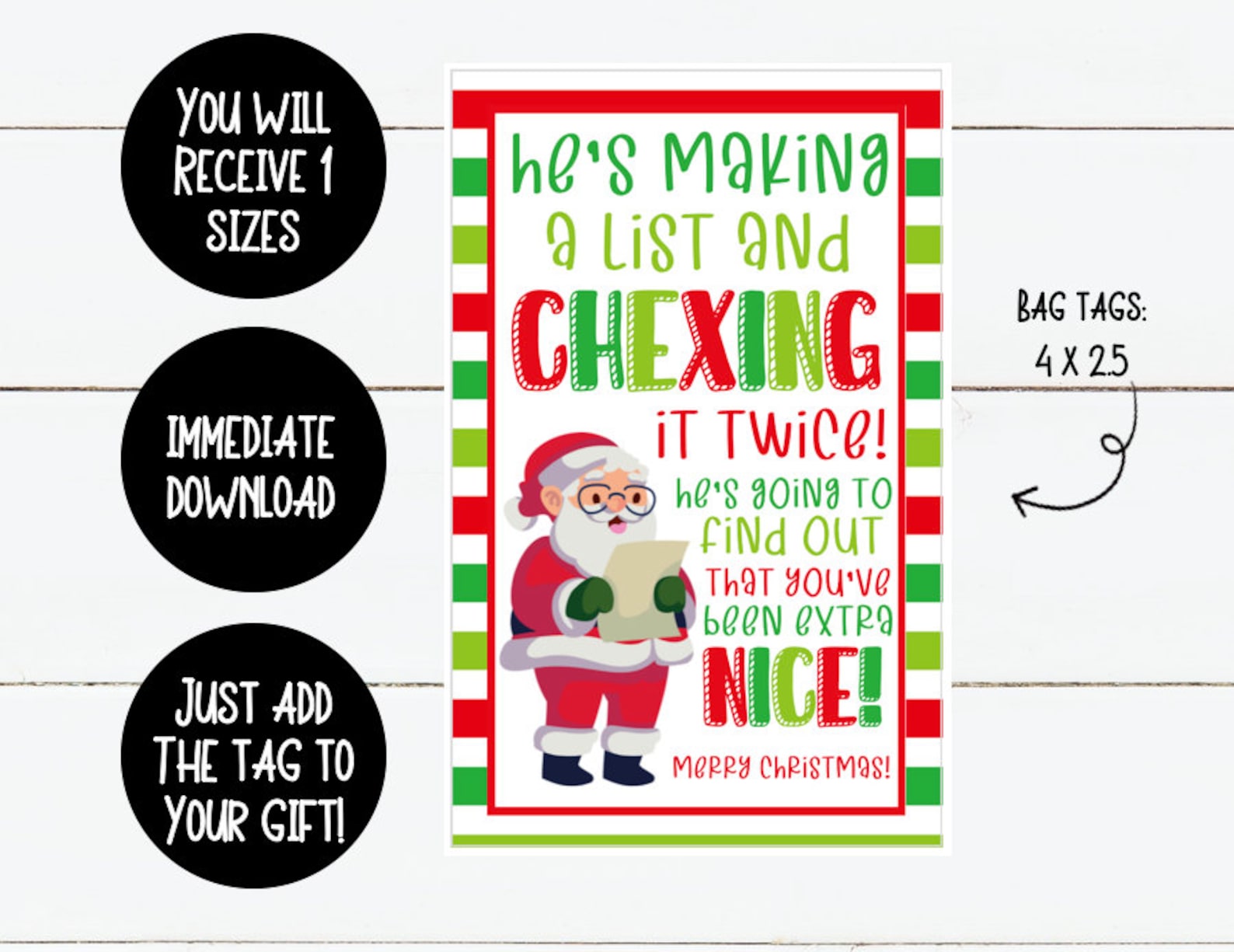 Chexing It Twice Christmas Treat Tags - Etsy