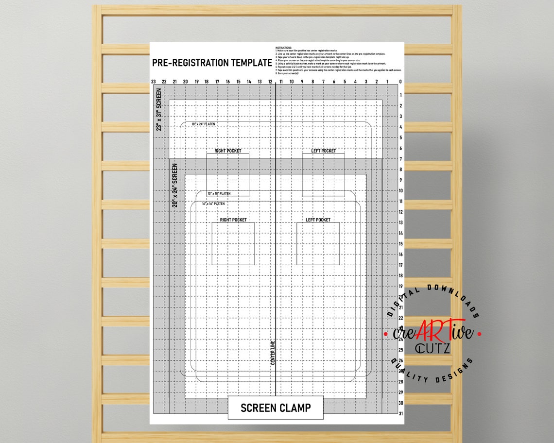 Pre registration Template Screen Printing Registration Etsy