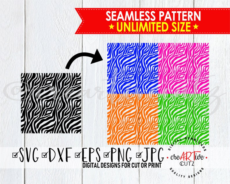 Seamless Zebra Print SVG Zebra Stripes Cut File Animal | Etsy