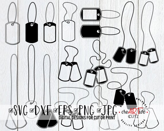 Military Dog Tags Drawing