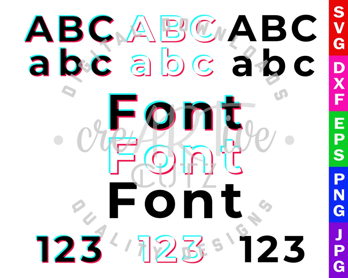 Tik Tok Font SVG Tik Tok Alphabet Letters & Numbers DXF | Etsy