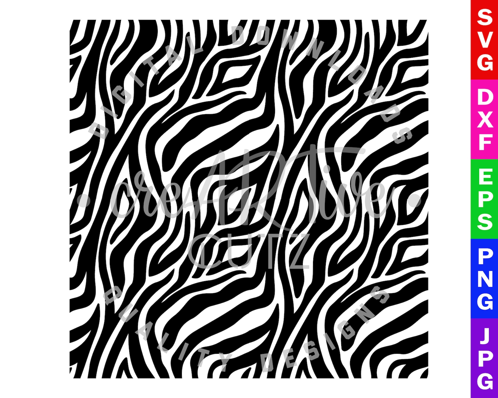 Seamless Zebra Print SVG, Zebra Stripes Cut File, Animal Pattern DXF ...