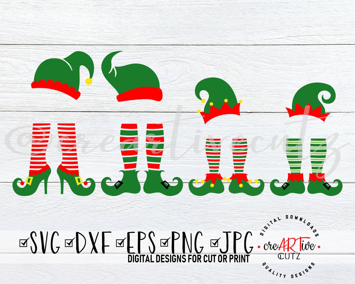 Elf Family SVG Christmas Elves DXF Vector Printable - Etsy