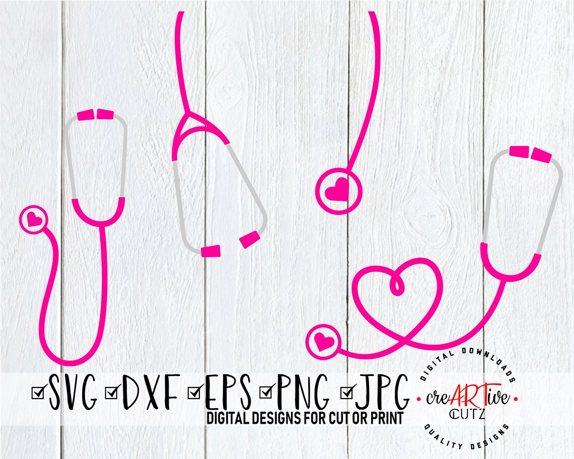 Stethoscope SVG Bundle Healthcare Clipart Stethoscope Cut - Etsy