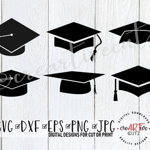 Graduation Cap SVG Bundle, Graduation Hat DXF, Grad Cap Vector, PNG ...