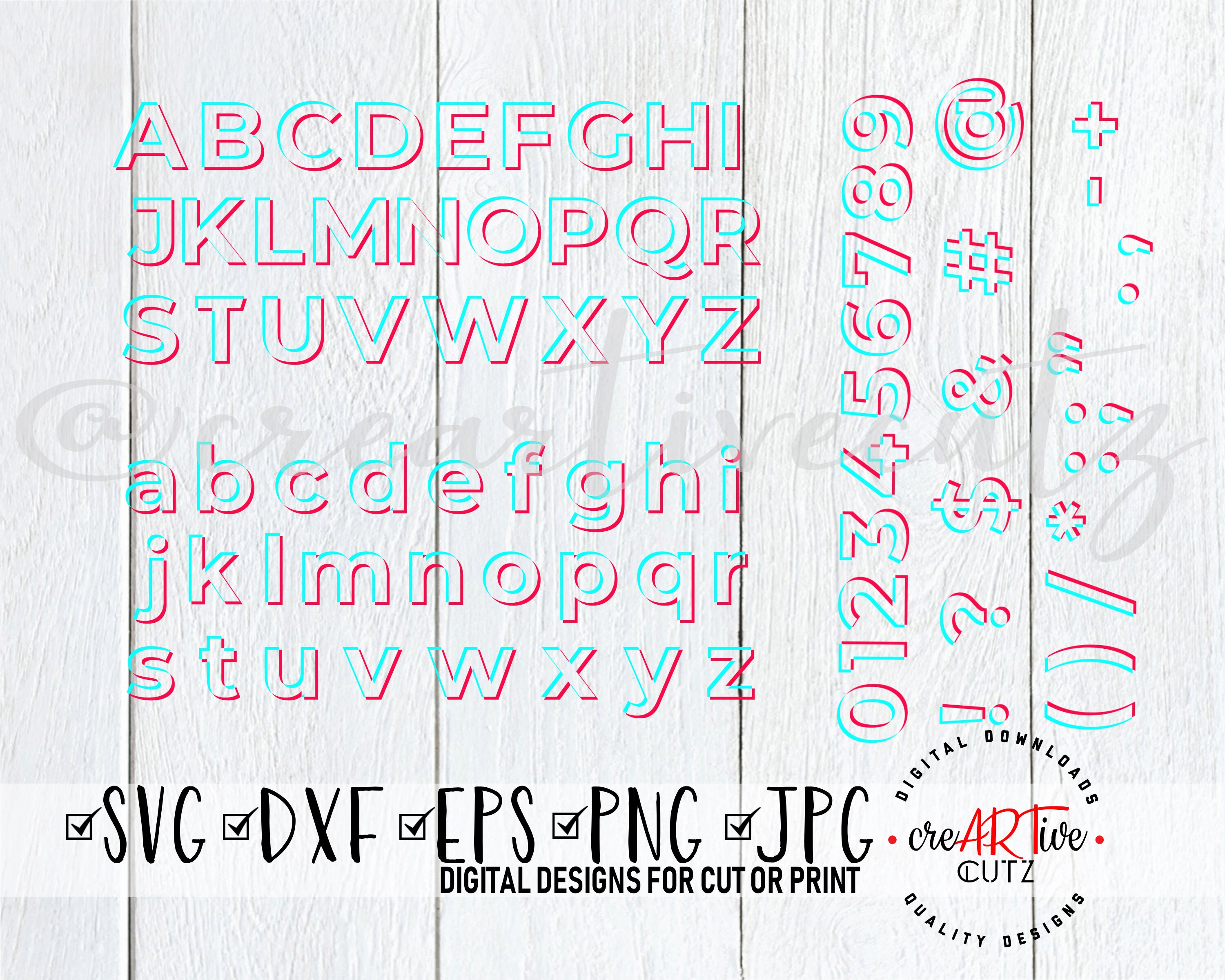 Tik Tok Font SVG Tik Tok Alphabet Letters & Numbers DXF | Etsy