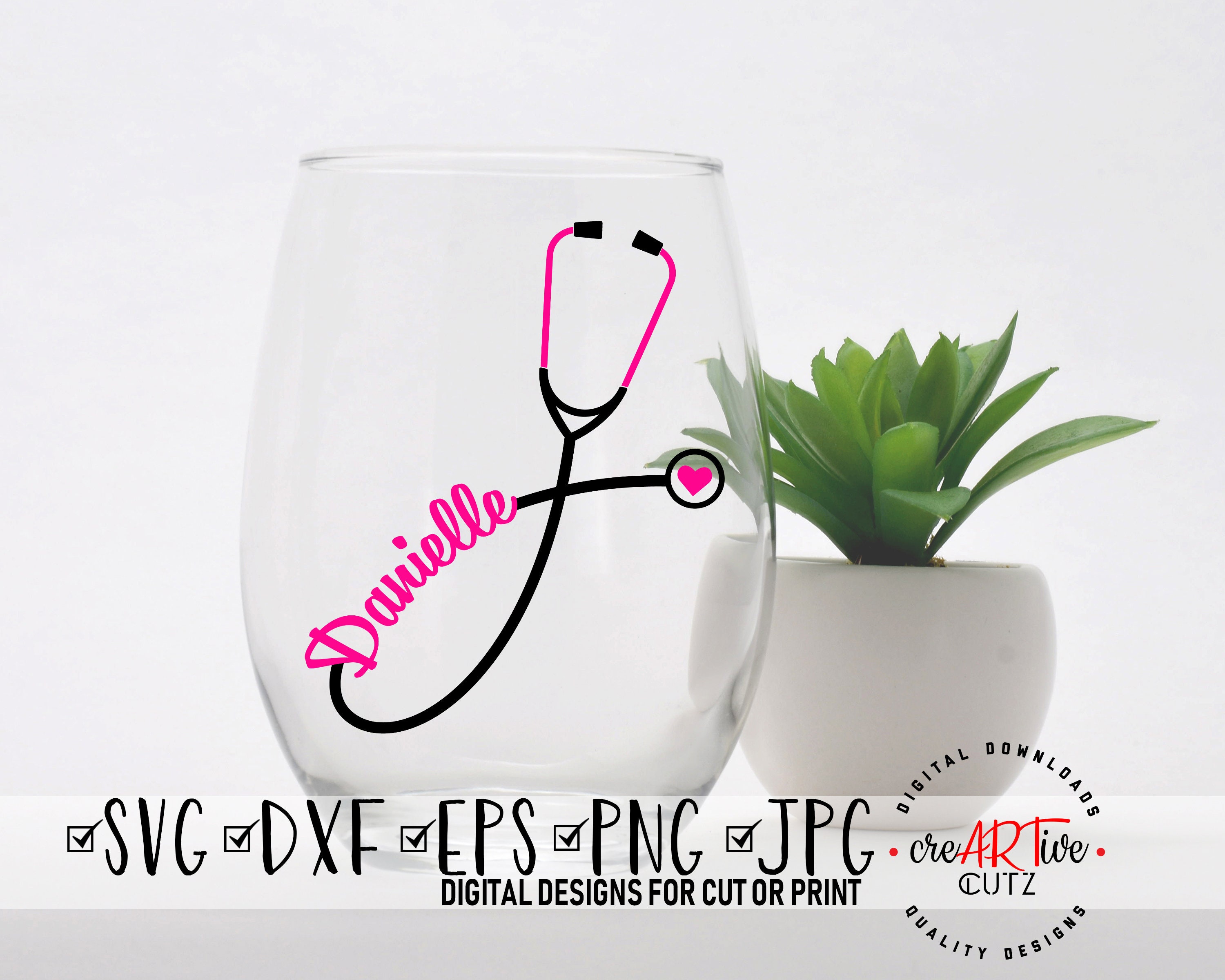 Personalized Stethoscope SVG Custom Stethoscope DXF Font - Etsy