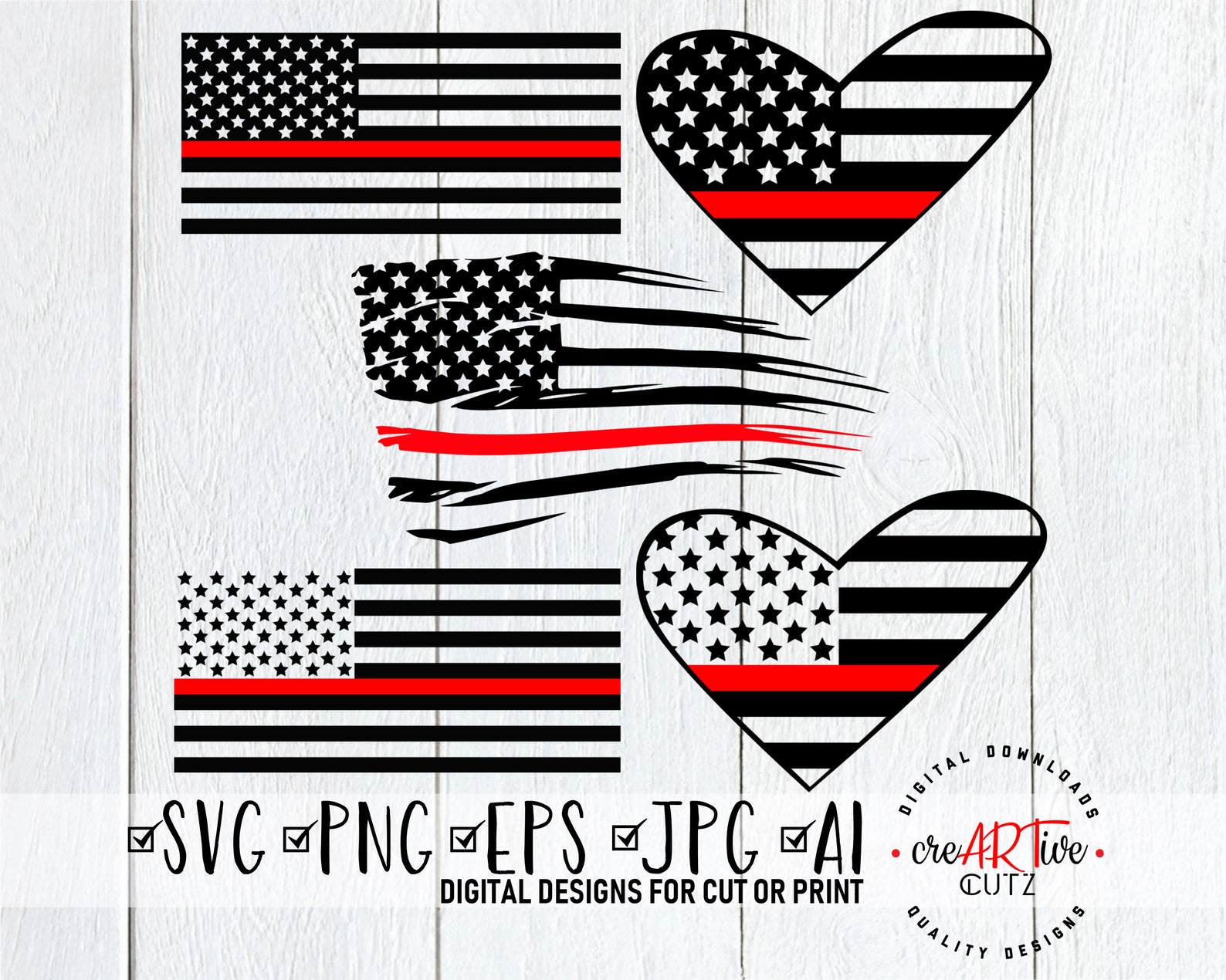 American Thin Red Line SVG Firefighter SVG Red Lives Matter | Etsy