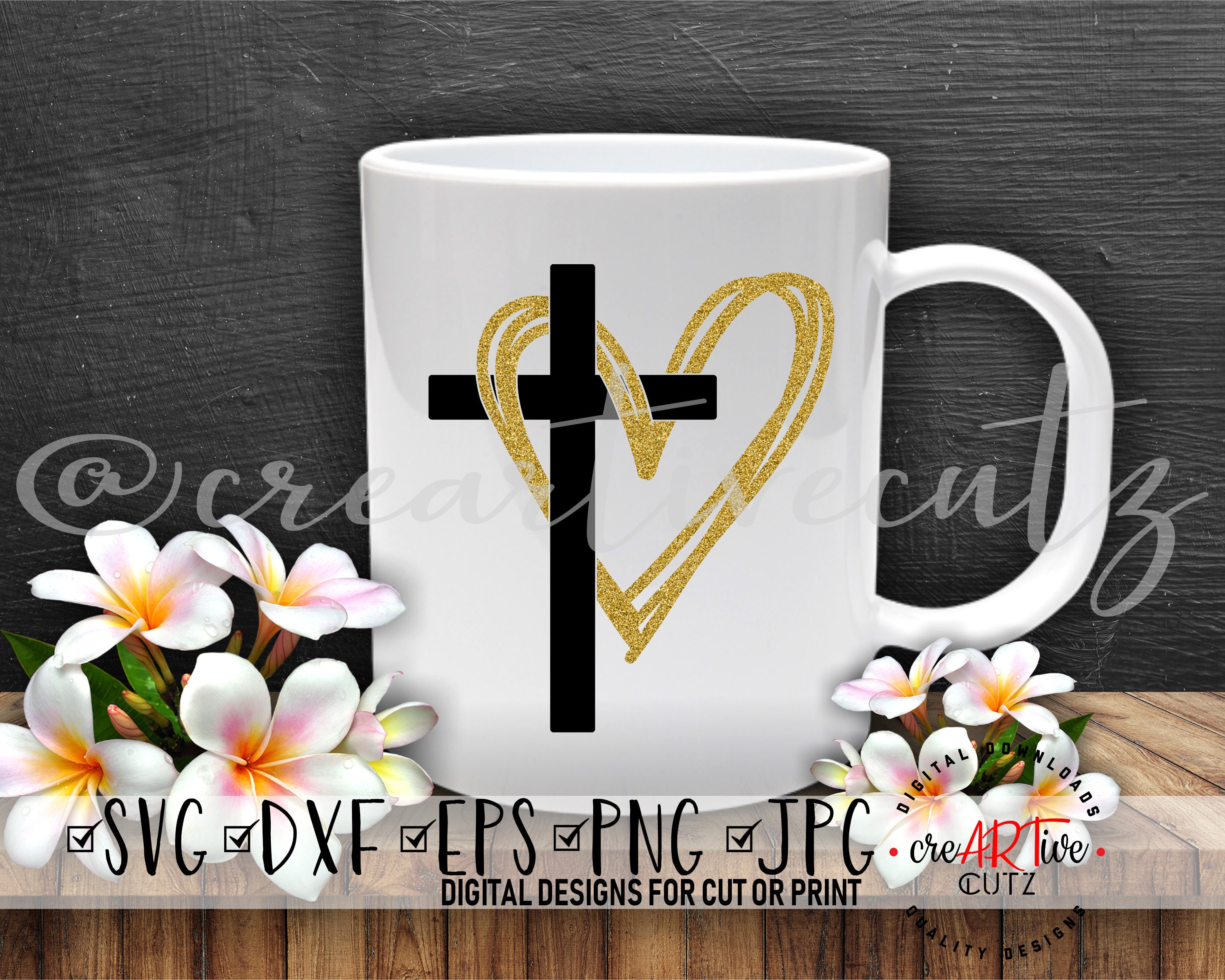 Heart Cross SVG, Heart Vector, Cross Cut File, PNG, Vector, Printable ...