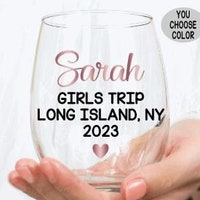 Girls Trip Wine Glass Girls Weekend Wine Glass Girls Vacation Custom ...
