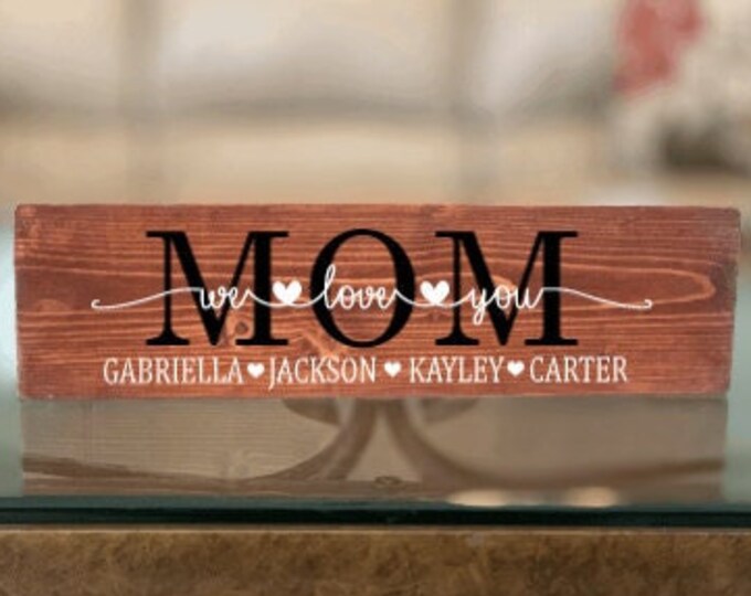 Mom Sign With Kids Names, Mothers Day Gift, Personalized Gift for Mom ...