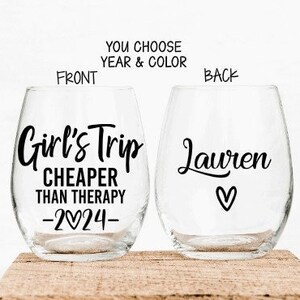 Girls Trip Wine Glasses, Girls Trip Gifts, Girls Getaway Wine Glass ...
