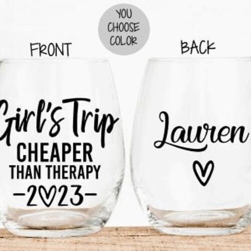 Girls Getaway Wine Glasses Girls Weekend Girls Trip - Etsy