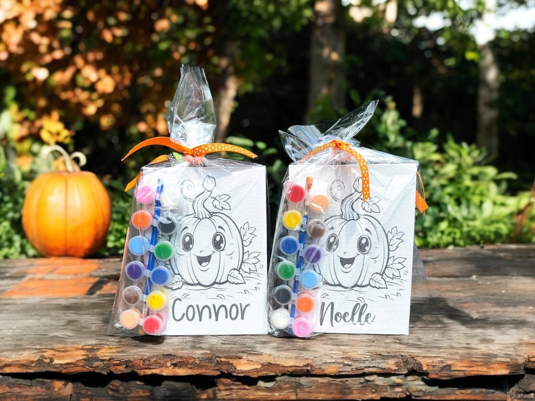 Personalized Kids Halloween Pumpkin Paint Kit, Kids Halloween Party ...