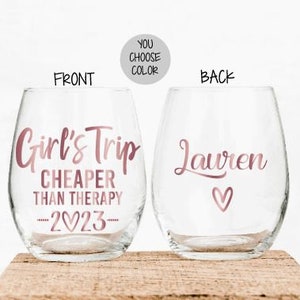 Girls Trip Wine Glasses, Girls Trip Gifts, Girls Getaway Wine Glass ...