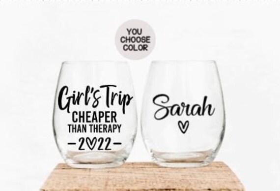 Girls Trip Wine Glasses Girls Trip Ts Girls Getaway Wine Etsy