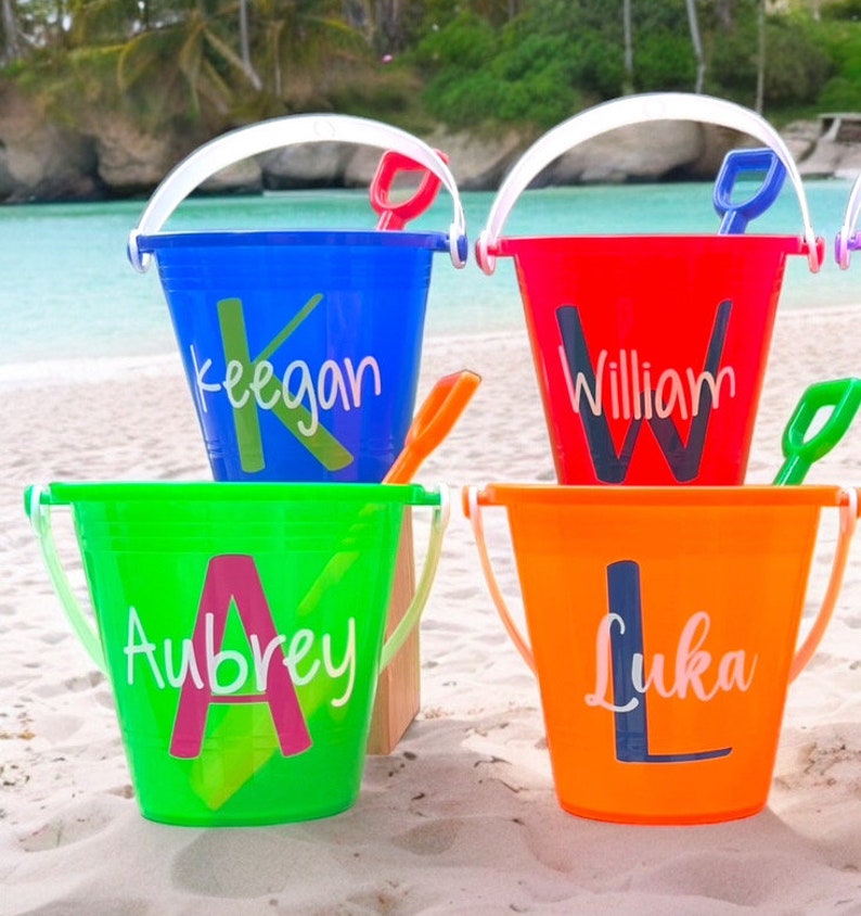 Personalized MINI Beach Bucket for Kids, Kids Party Favors, Beach Toys ...