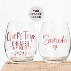 Girls Trip Wine Glasses Girls Trip Gifts Girls Getaway Wine | Etsy