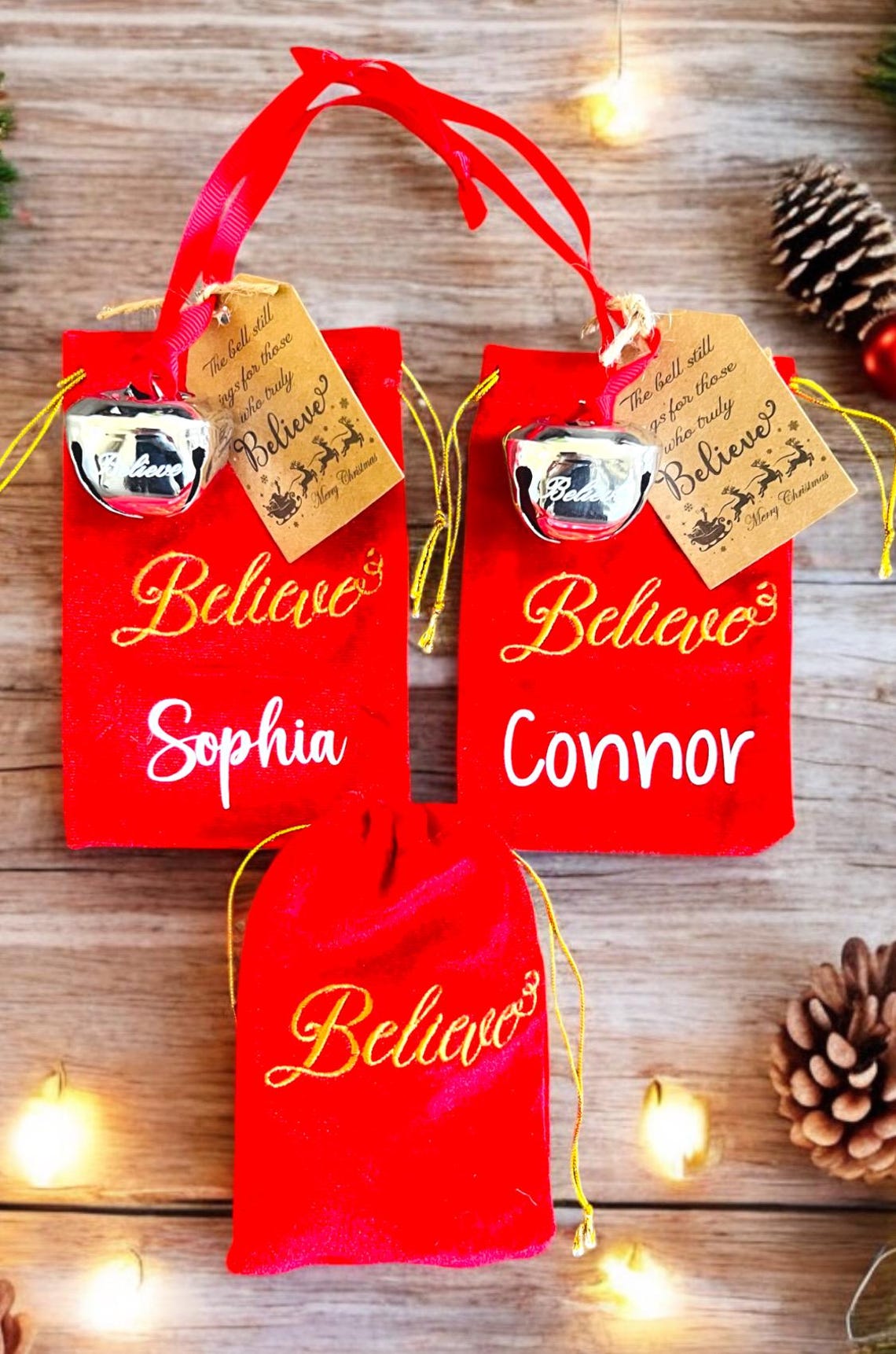 Personalized Christmas Bell Ornament, Custom Christmas Ornament ...