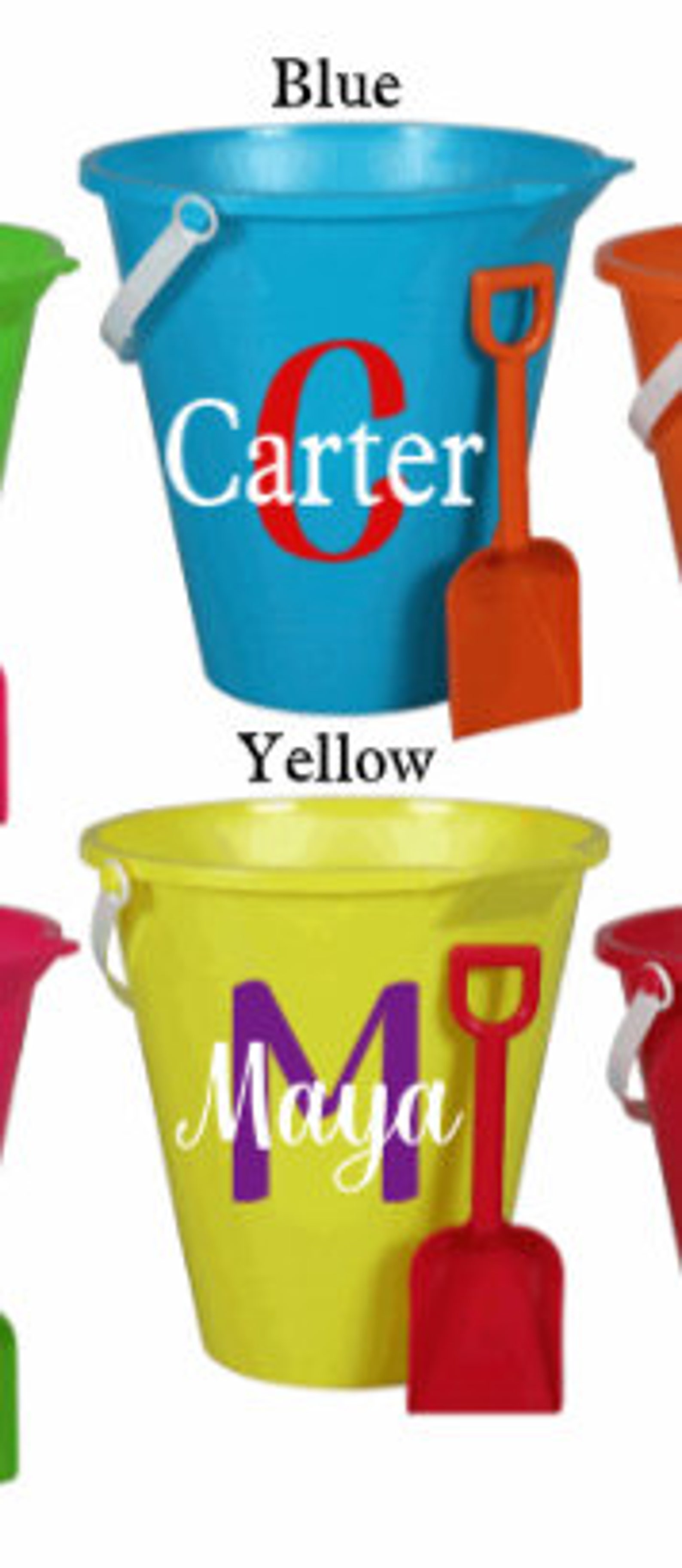 Personalized Beach Bucket for Kids, Kids Beach Pail With Shovel, Beach ...