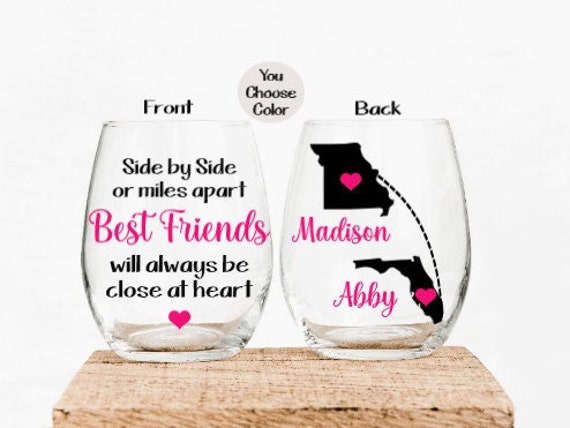 Best Friend Wine Glass Best Friend Gift Gift for Best | Etsy