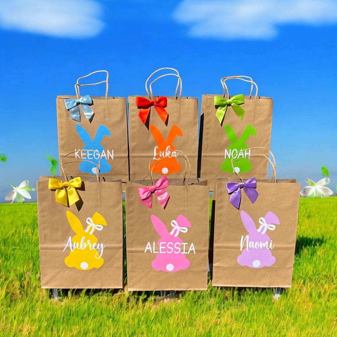 Personalized Kids Easter Gift Bags, Kids Easter Goodie Bags, Easter ...