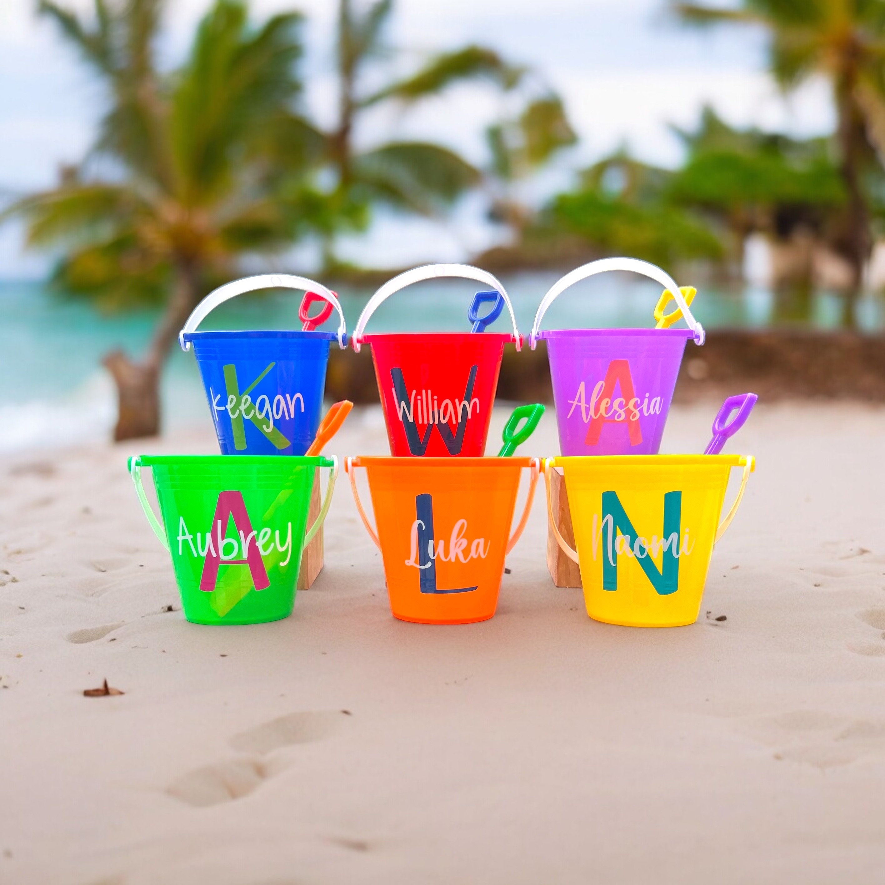 Personalized MINI Beach Bucket for Kids, Kids Party Favors, Beach Toys ...