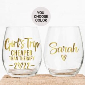Girls Trip Wine Glasses Girls Trip Gifts Girls Getaway Wine | Etsy