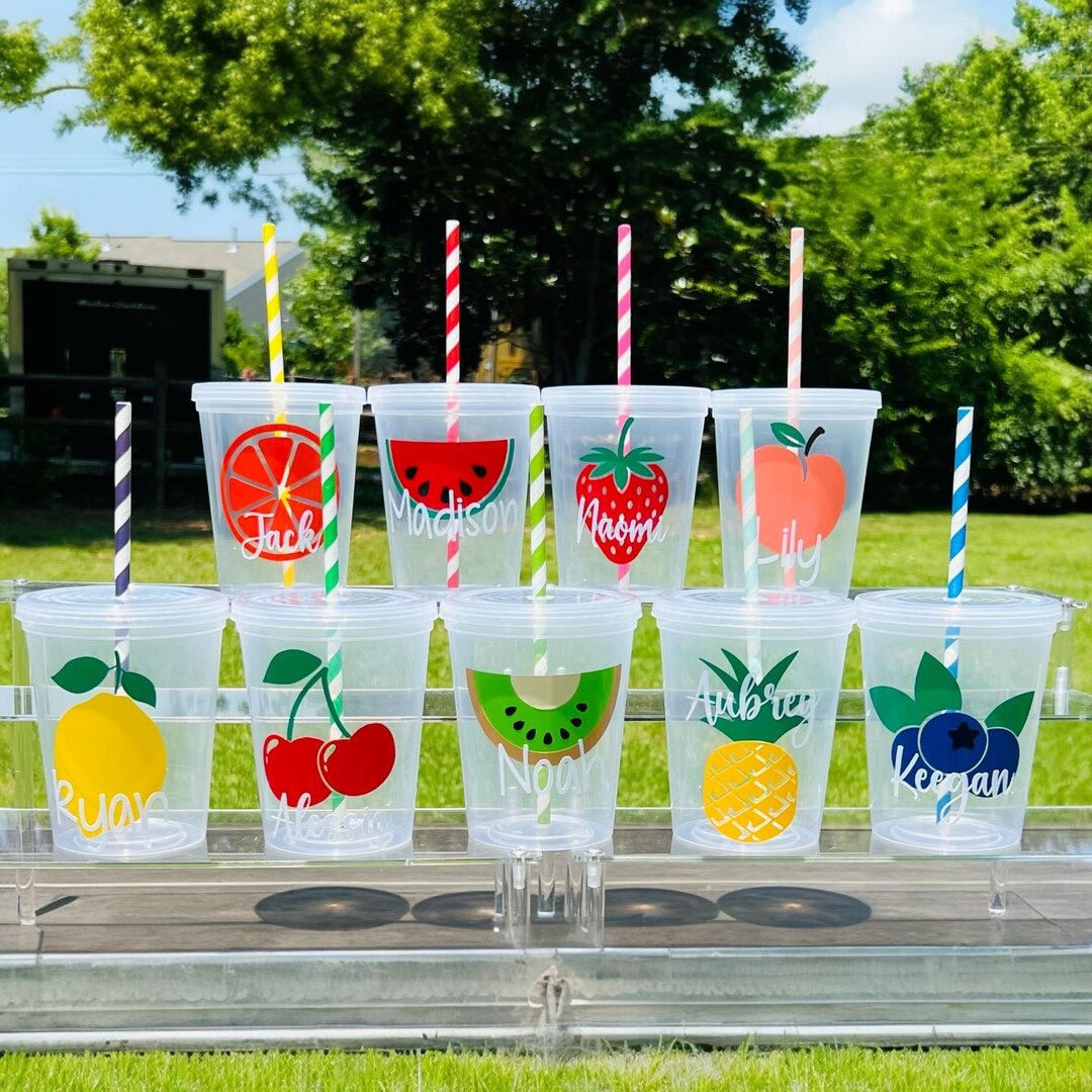 Kids Party Cups, Fruit Cups, Fruit Party Decor, Summer Birthday Pool ...