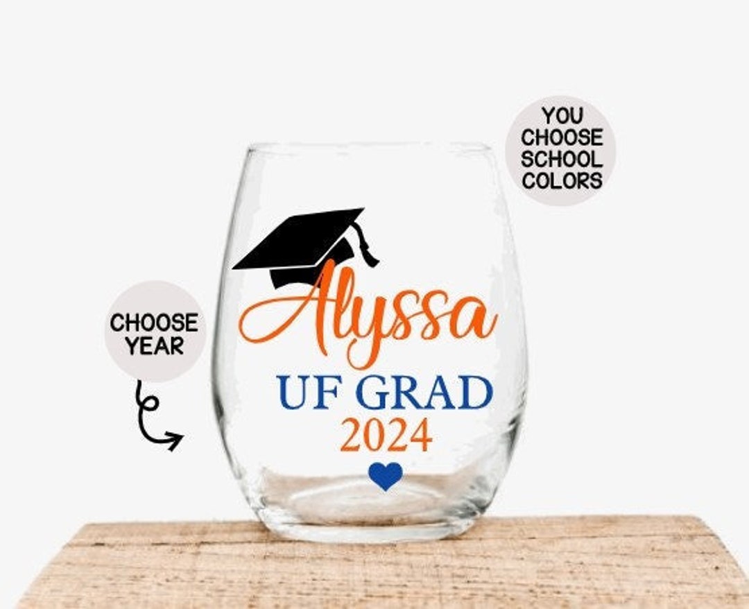 Personalized Graduation Wine Glass, Graduation Gift, Gift for College ...