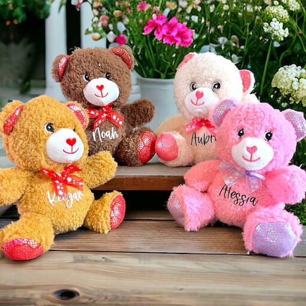 Valentine Bear Plush Personalized - Etsy