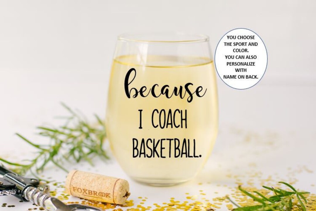 Coach Personalized Wine Glass Gift, Gift for Coach, Gift for Basketball ...