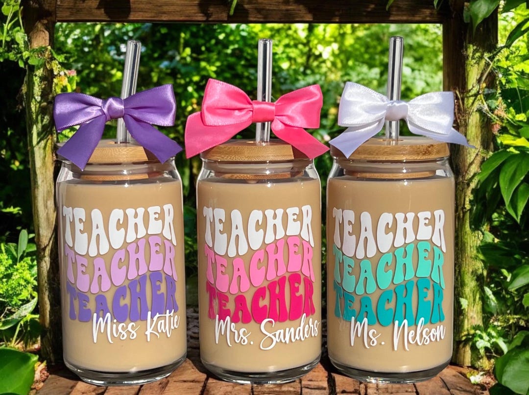 Teacher Glass Coffee Cup, Teacher Gift, Personalized Teacher Gift ...