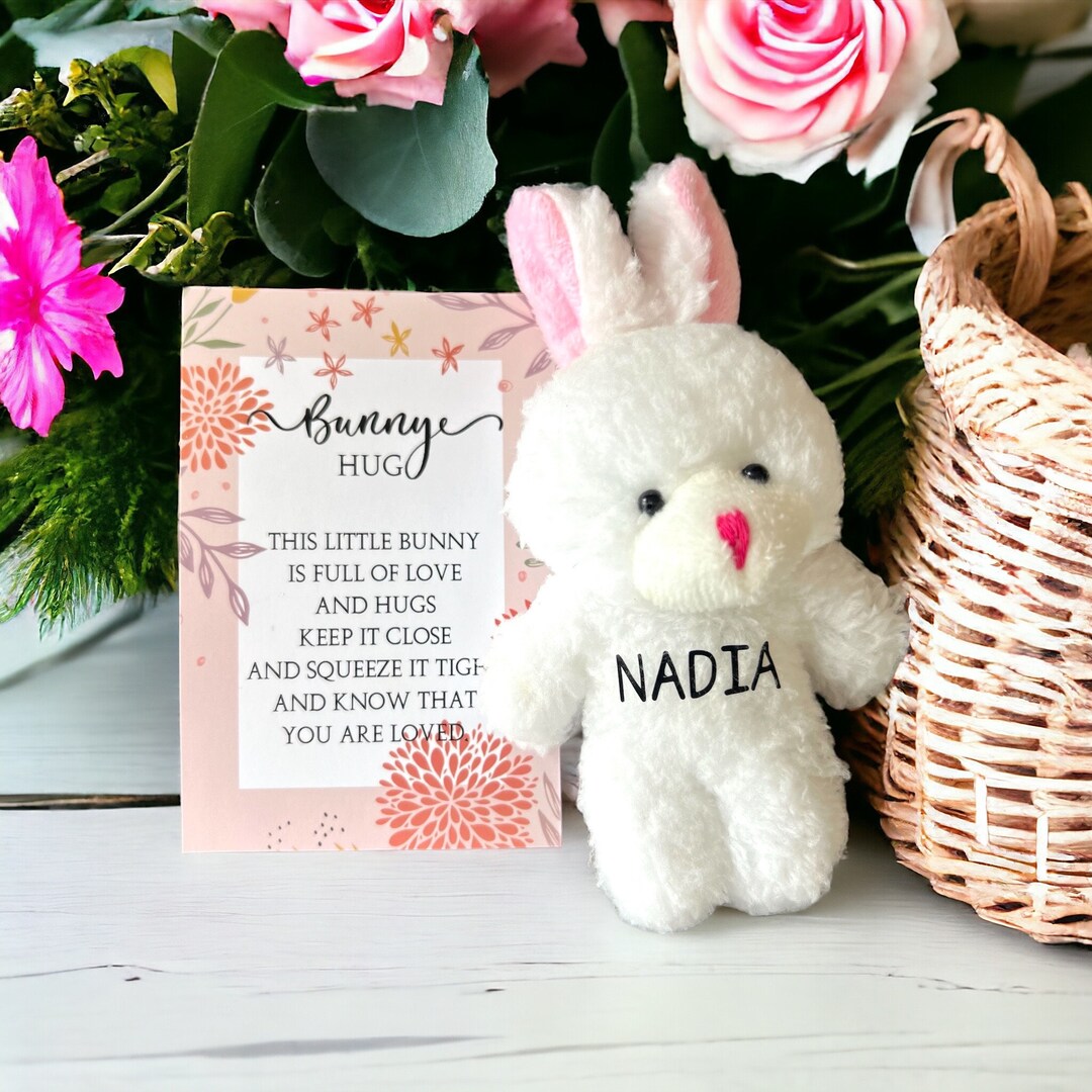 Easter Bunny Stuffed Animal, Easter Bunny Plush Keychain, Easter Gift ...